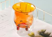China Household Double Layer Deer Personalized Glass Cup 240ml Capacity Customized Logo for sale