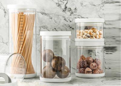 China Watertight Empty Glass Containers Heat Resistant Transparent Scaled Milk Powder Jar for sale