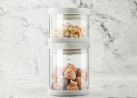 China Watertight Empty Glass Containers Heat Resistant Transparent Scaled Milk Powder Jar for sale