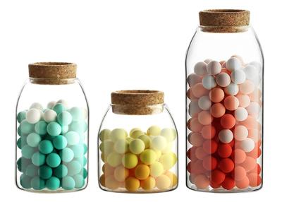 China Compact Decorative Glass Bottles Empty Glass Jars Round Shape 500ml / 800ml for sale