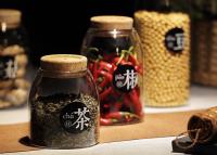 China Compact Decorative Glass Bottles Empty Glass Jars Round Shape 500ml / 800ml for sale