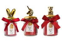 China Nordic Ceramic Plated Empty Glass Jars Christmas Decoration Box Round Shape for sale