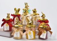 China Nordic Ceramic Plated Empty Glass Jars Christmas Decoration Box Round Shape for sale