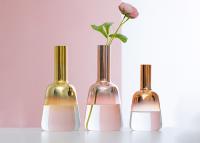 China Living Room Decorative Glass Vases Single Flower Gold Plated Glass Vase for sale