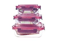 China Clear Color Glass Storage Microwavable Lunch Box Wide Mouth With Sealed Aluminum Screw Cap for sale
