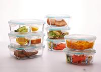 China Separated Glass Lunch Box Wide Mouth Storage Jars Glass Material 860ml / 850ml for sale