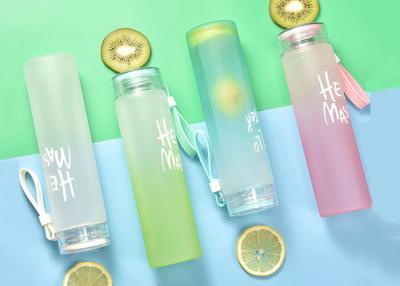 China Heat Resistant Frosted Glass Bottles With Custom Logo 5.8cm * 19.2cm Easy To Carry for sale