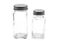 China Stainless Steel Shaker Lid Empty Glass Jars Food Grade Clear Color Eco - Friendly for sale