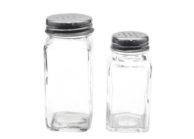 China Stainless Steel Shaker Lid Empty Glass Jars Food Grade Clear Color Eco - Friendly for sale