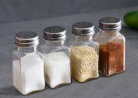 China Stainless Steel Shaker Lid Empty Glass Jars Food Grade Clear Color Eco - Friendly for sale