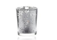 China Round Glass Cylinder Candle Holder Mercury Votive Candle Holders For Christmas for sale