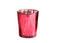 China Round Glass Cylinder Candle Holder Mercury Votive Candle Holders For Christmas for sale
