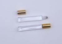 China Resist Falling Wood Lid Clear Cosmetic Glass Bottles Square Empty Perfume Vials 3 Oz for sale