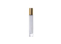 China Transparent Cosmetic Glass Bottles Round 10ml Natural Bamboo Roll On Glass Perfume Bottles for sale