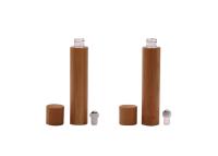 China Round 15ml Bamboo Glass Wooden Roller Bottles For Perfume Essential Oil for sale