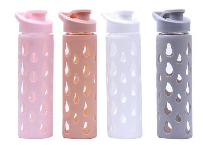 China Promotional Gift Reusable Borosilicate Glass Water Bottle Leak Proof BPA Free for sale