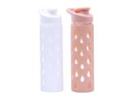 China Promotional Gift Reusable Borosilicate Glass Water Bottle Leak Proof BPA Free for sale