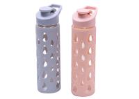 China Promotional Gift Reusable Borosilicate Glass Water Bottle Leak Proof BPA Free for sale