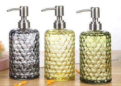 China Empty Glass Hand Sanitizer Bottle / Hair Shampoo Bottle With Lotion Pump for sale