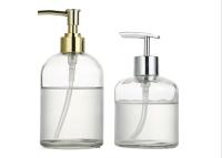China Hotel Bathing Washing Glass Shampoo Bottle With Sprayer Pump Anti Shock for sale