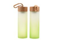 China Portable Unbreakable Glass Water Bottle Borosilicate Glass Water Bottle With Bamboo Lid for sale