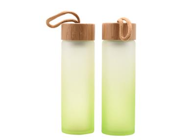 China Portable Unbreakable Glass Water Bottle Borosilicate Glass Water Bottle With Bamboo Lid for sale