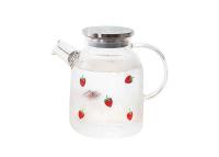 China Capacity 1000ml 1600ml Borosilicate Heat Resistant Glass Teapot for sale