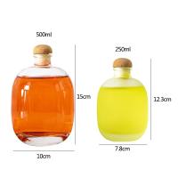 China Beverage Flat 250ml 500ml Capacity Glass Juice Bottles for sale