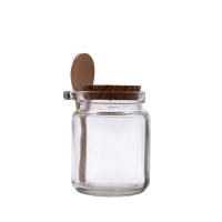China Herbs Spice 230ml Glass Food Storage Jars With Spoon for sale