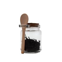 China Herbs Spice 230ml Glass Food Storage Jars With Spoon for sale