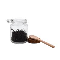 China Herbs Spice 230ml Glass Food Storage Jars With Spoon for sale