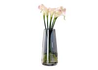 China Custom Logo Flowers 10cm Decorative Clear Glass Vases for sale