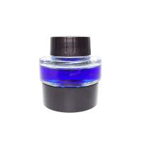 China Office Round Clear Blank 30ml Glass Ink Bottle With Cap for sale
