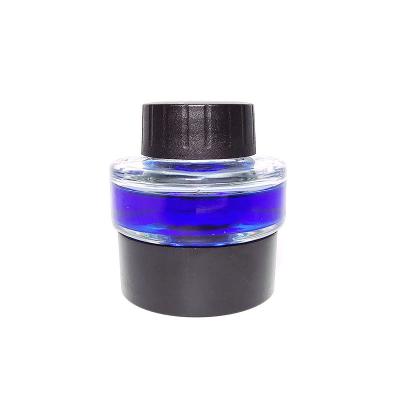China Office Round Clear Blank 30ml Glass Ink Bottle With Cap for sale