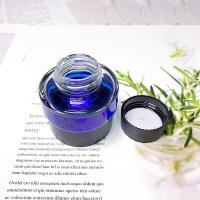 China Office Round Clear Blank 30ml Glass Ink Bottle With Cap for sale