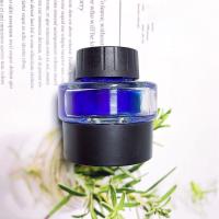 China Office Round Clear Blank 30ml Glass Ink Bottle With Cap for sale