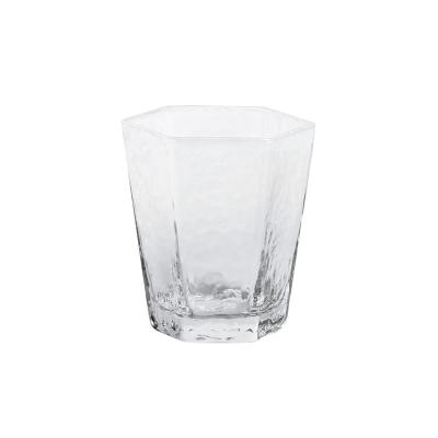 China Cadmium Free 250ml Clear Crystal Hexagon Glass Cups for sale