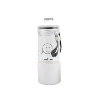China Cadmium Free 600ml Glass Water Drinking Bottles for sale