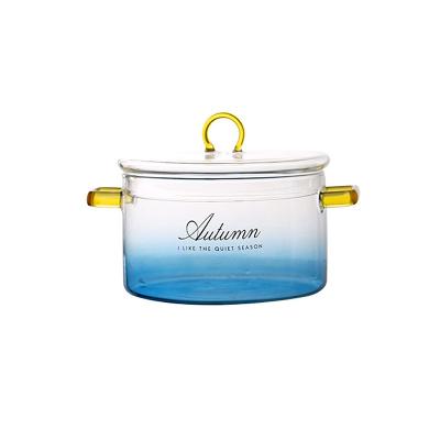 China 3.5L 5.0L Salad Borosilicate Pyrex Glass Cooking Pots for sale