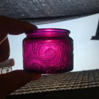 China 9.5cm*10.8cm Glass Carving Decorative Candle Holders for sale