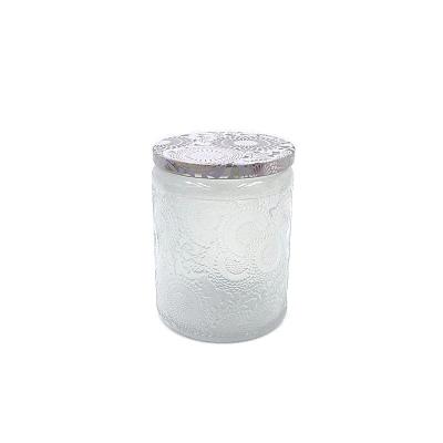 China 9.5cm*10.8cm Glass Carving Decorative Candle Holders for sale