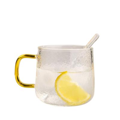 China Eco Friendly Speckled Striped 250ml Personalized Glass Cup for sale