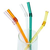 China Curved Reusable Borosilicate Bent Glass Straws for sale