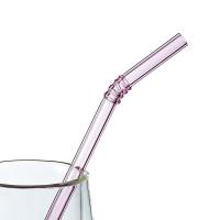 China Curved Reusable Borosilicate Bent Glass Straws for sale