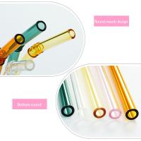 China Curved Reusable Borosilicate Bent Glass Straws for sale