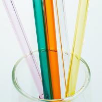 China Curved Reusable Borosilicate Bent Glass Straws for sale