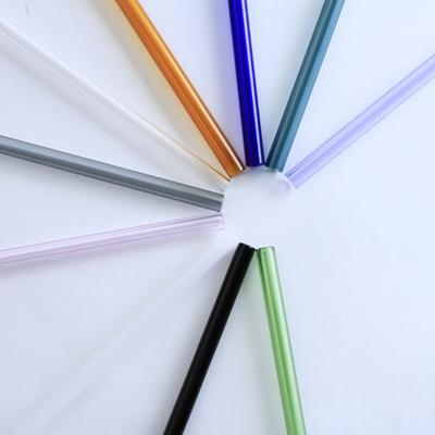 China Creative Safe Lead Free Clear Borosilicate Glass Straws for sale