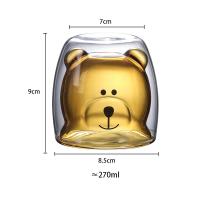 China Bear Double Thermostable 270ml Personalized Glass Beer Mugs for sale