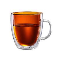 China Cylinder 375ml 475ml Double Coke Personalized Glass Cup for sale