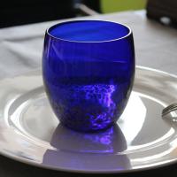 China Blue Speckled Coke 360ml Cadmium Free Water Glass Cup for sale
